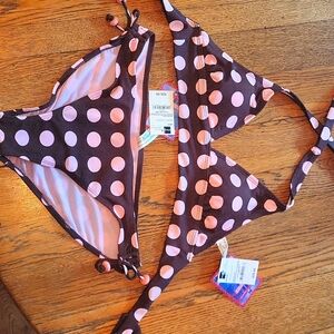 Arizona Jean Company | Swim | Arizona Brand Brown And Pink Bikini Top ...